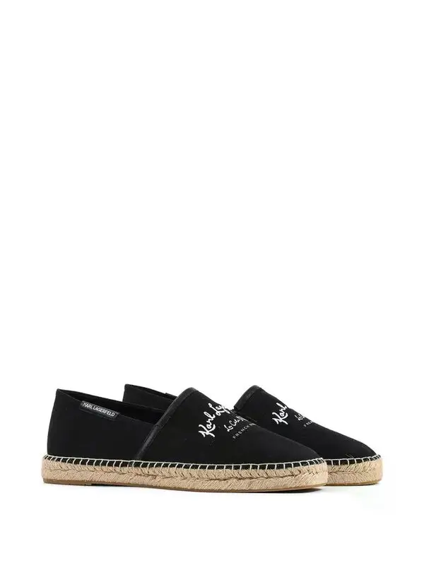 Karl Lagerfeld Logo-embroidered Braided Sole Espadrilles
