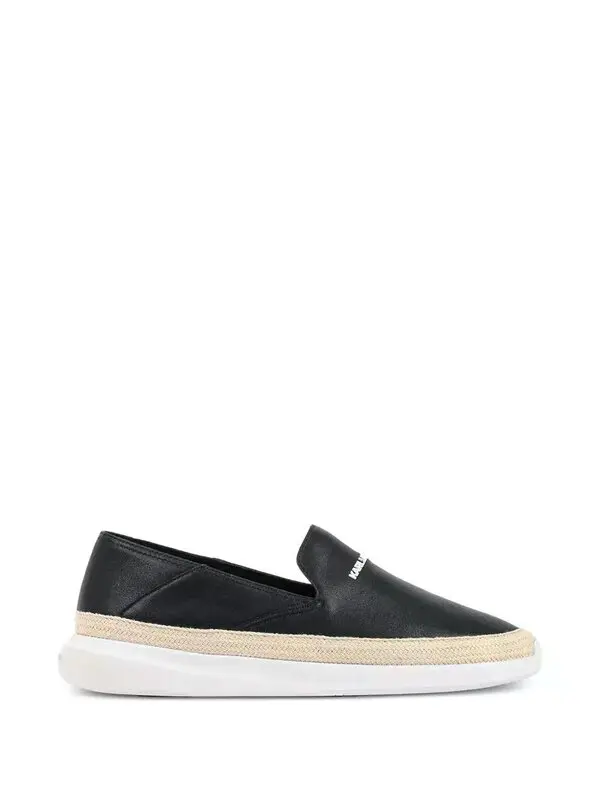 Karl Lagerfeld Logo-print Braided Loafers - Black