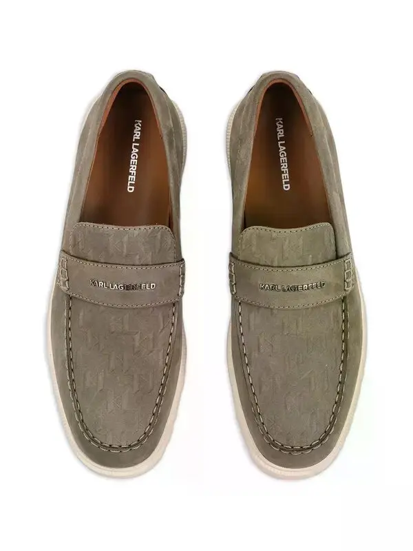 Karl Lagerfeld Kori Monogram Embossed Leather Loafers