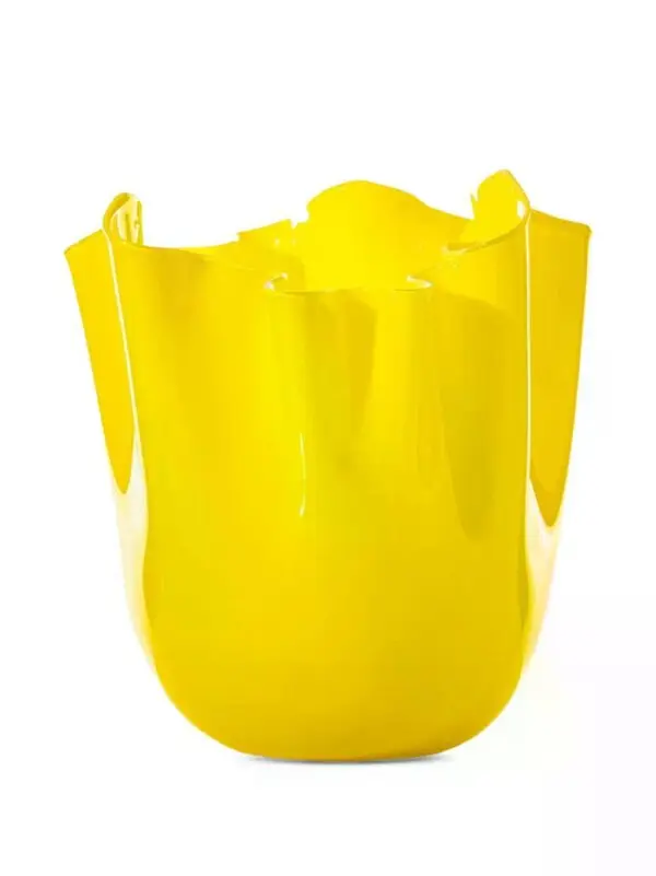 VENINI Ruffled Vase - Yellow