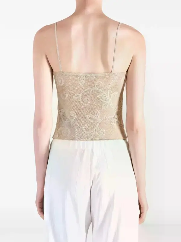 EMERGENCY ROOM Beige Floral Lace Camisole