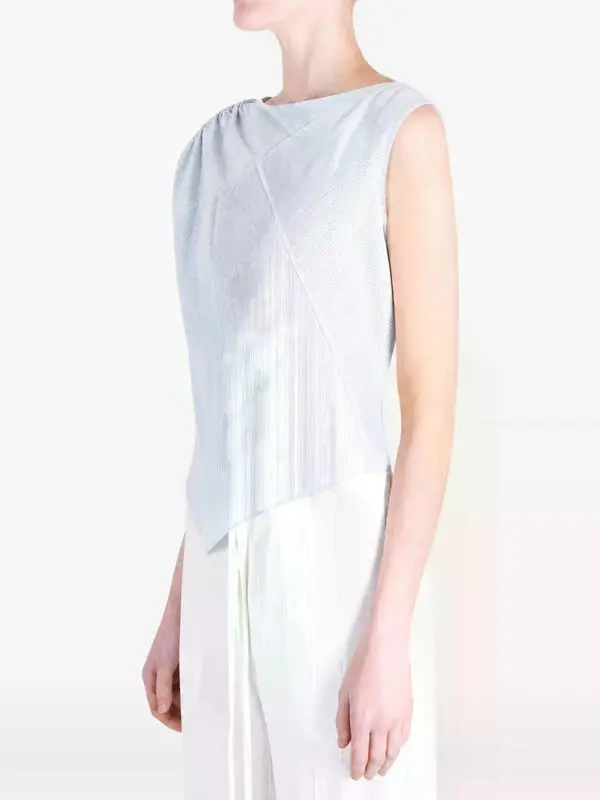 EMERGENCY ROOM Asymmetric Hem Pinstriped Top