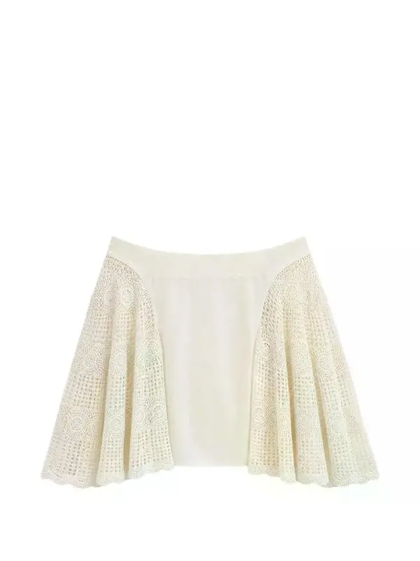 EMERGENCY ROOM Crochet-panel A-line Midi Skirt - Neutrals