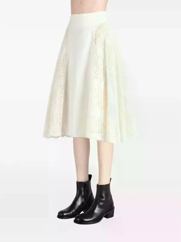 EMERGENCY ROOM Crochet-panel A-line Midi Skirt