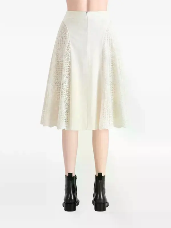 EMERGENCY ROOM Crochet-panel A-line Midi Skirt