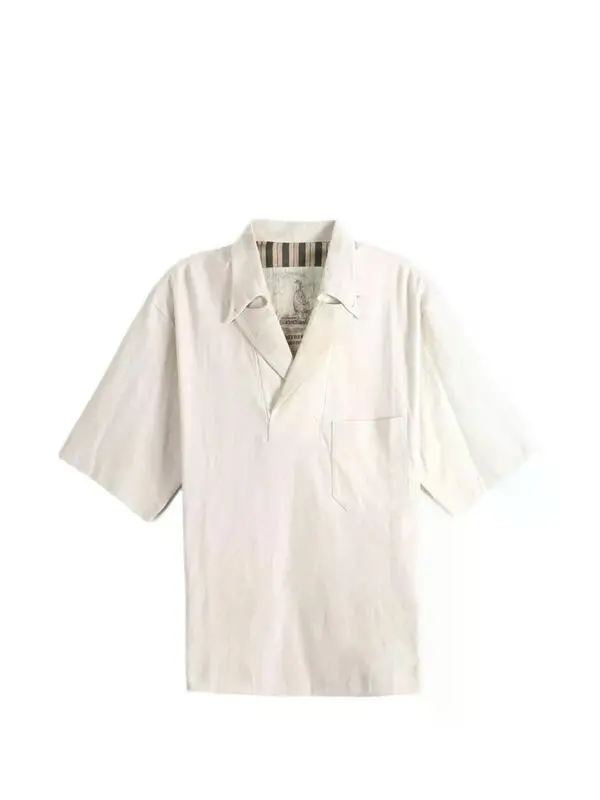 ZIGGY CHEN Spread Collar T-shirt - Neutrals