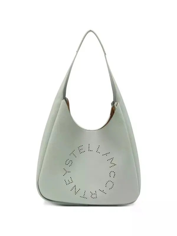 Stella McCartney Large Logo Perforated Shoulder Bag - Green
