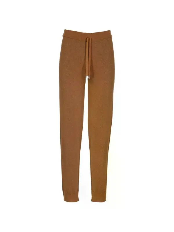 KANGRA Glitter Effect Drawstring Track Pants - Brown