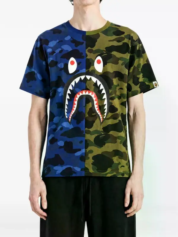 A BATHING APE Shark Camouflage-print T-shirt