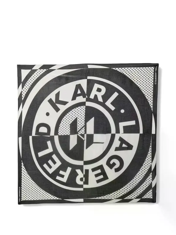 Karl Lagerfeld Logo-print Scarf - Black