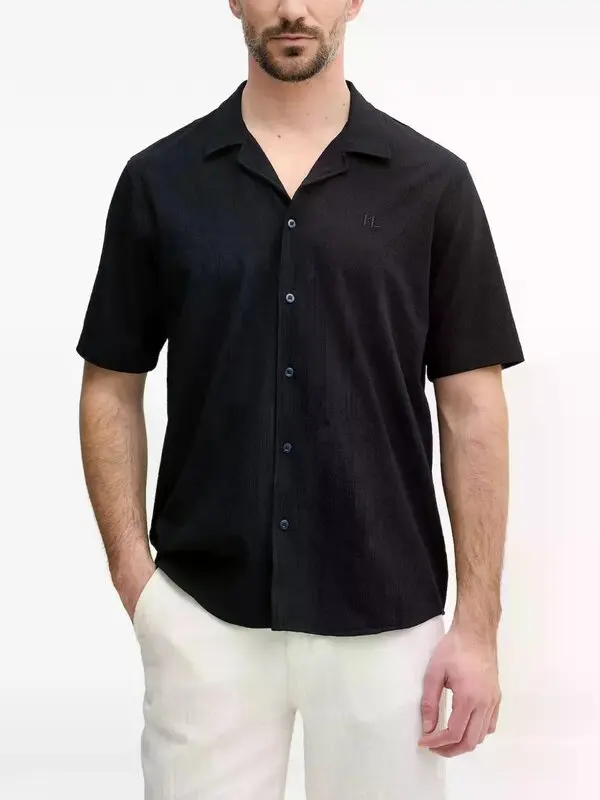 Karl Lagerfeld Logo-embroidered Short-sleeve Shirt - Blue