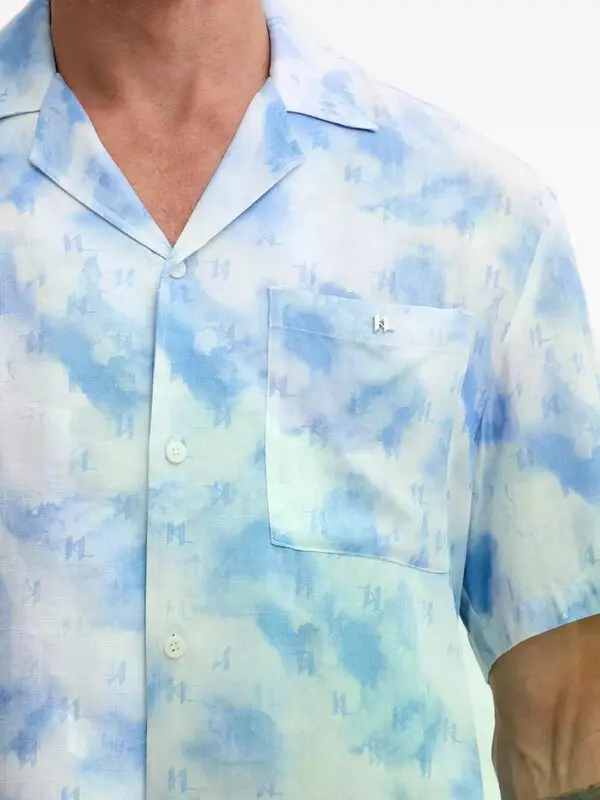 Karl Lagerfeld Monogram-print Camp-collar Shirt
