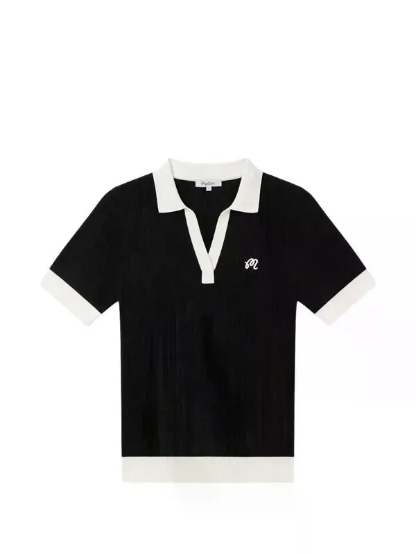 MALBON Melany Ribbed Knit Short Sleeve T-shirt