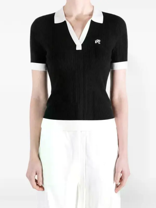 MALBON Melany Ribbed Knit Short Sleeve T-shirt