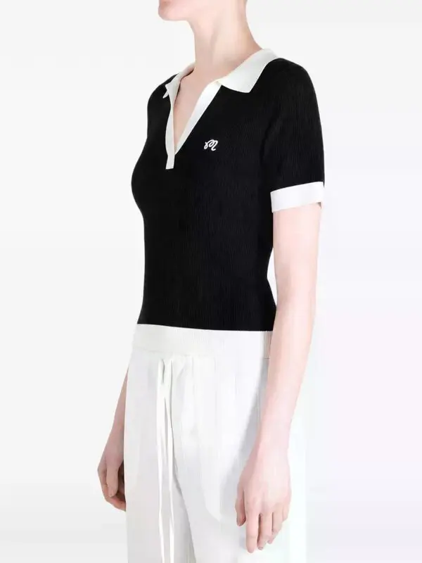 MALBON Melany Ribbed Knit Short Sleeve T-shirt