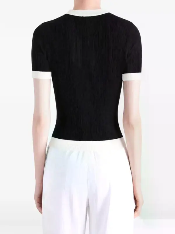 MALBON Melany Ribbed Knit Short Sleeve T-shirt