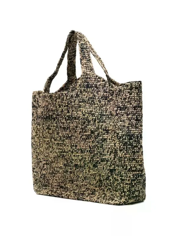 Manebí Raffia Tote Bag With Palm Tree Embroidery