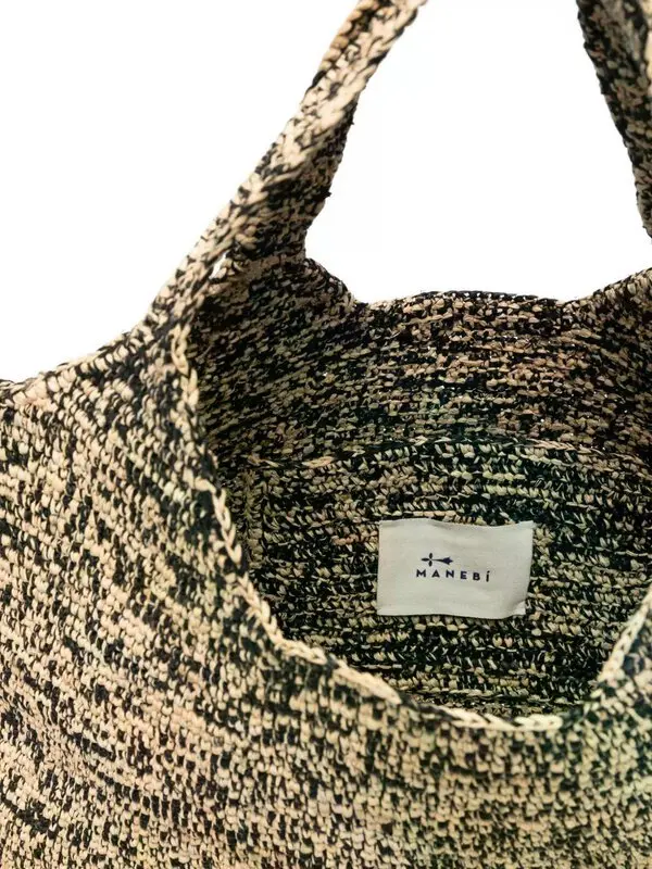 Manebí Raffia Tote Bag With Palm Tree Embroidery