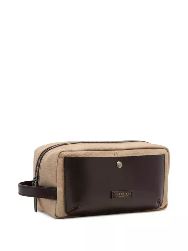 THE BRIDGE Leather-panelled Canvas Wash Bag