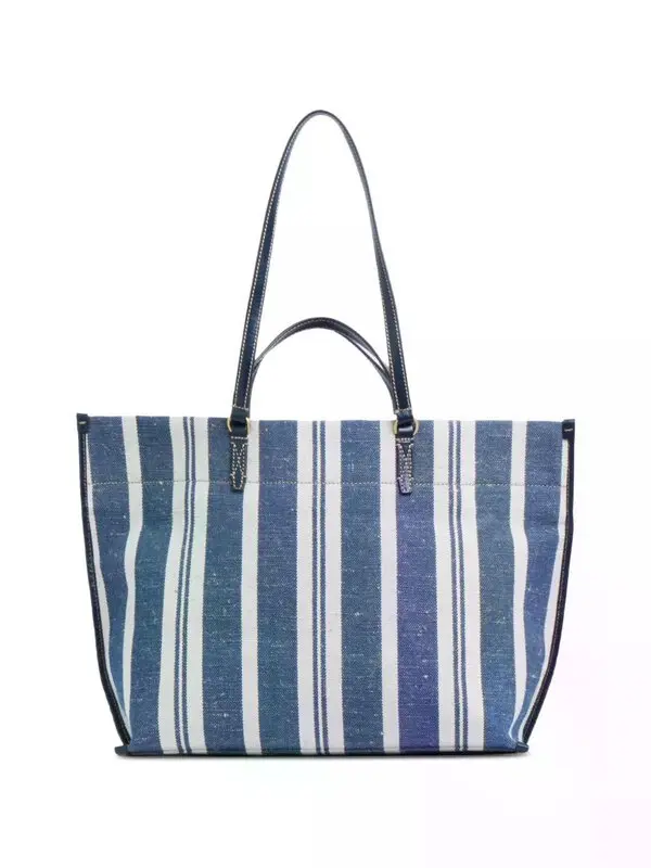 THE BRIDGE Striped Leather-trim Bag