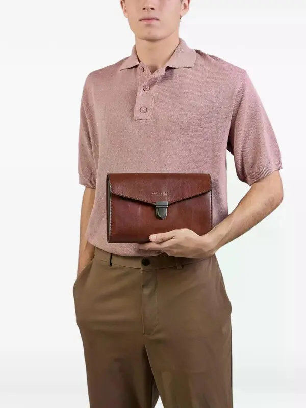 THE BRIDGE Leather Foldover Clutch Bag