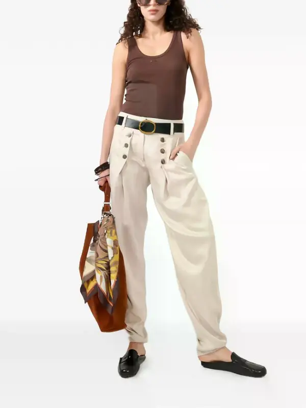 Barbara Bui Pleated Trousers With Button Embellishment