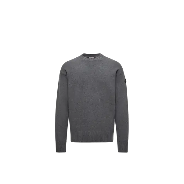 Moncler Wool & Cashmere Blend Crew Neck Jumper - Gray