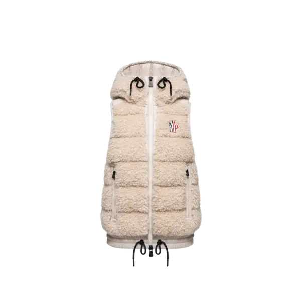 Moncler Teddy Hooded Insulated Gilet - Beige