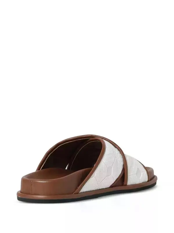 Max Mara Crossover Strap Geometric Pattern Sandals