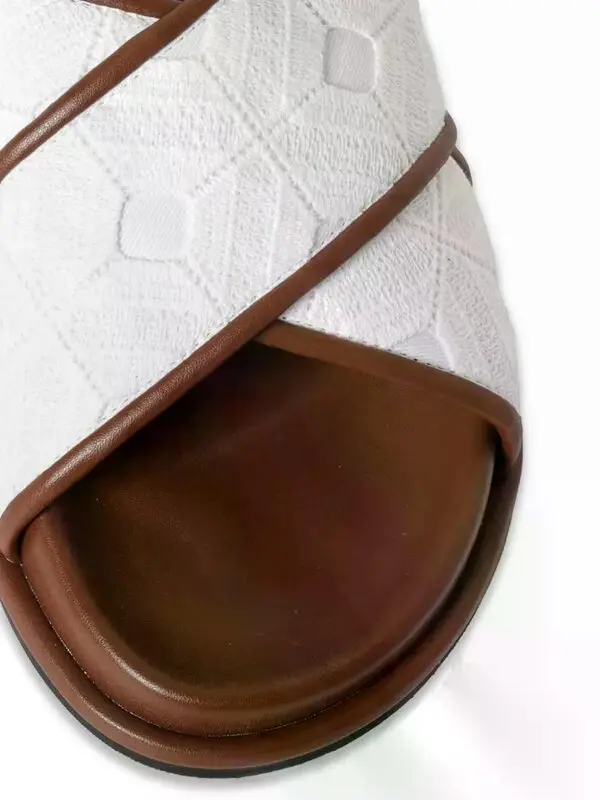 Max Mara Crossover Strap Geometric Pattern Sandals