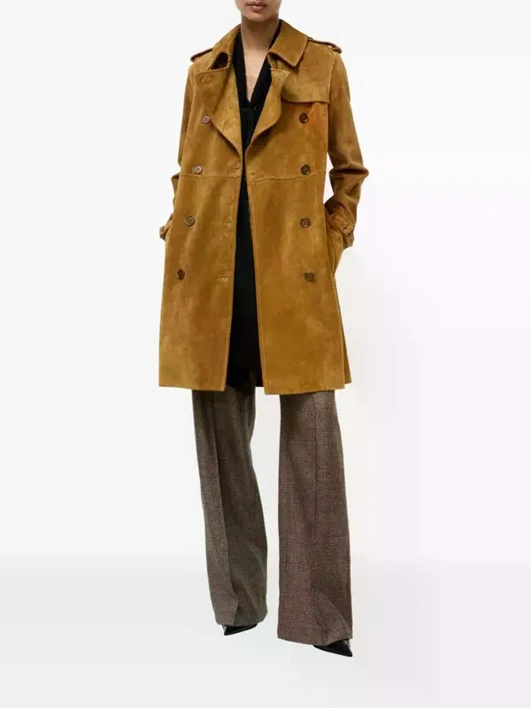 Burberry Mid-length Suede Kensington Trench Coat