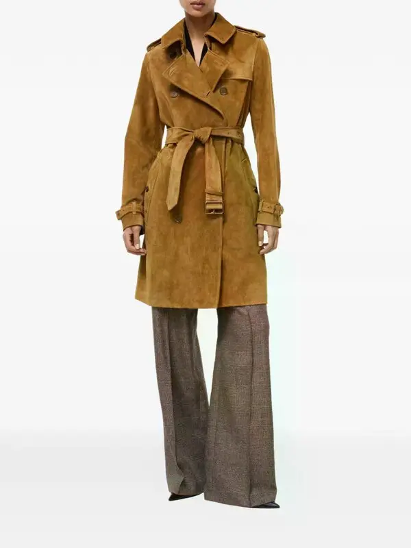 Burberry Mid-length Suede Kensington Trench Coat