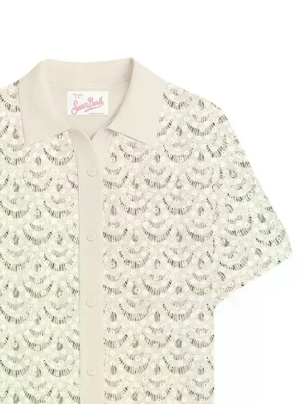 MC2 SAINT BARTH Sequin Embellished Crochet Effect Shirt