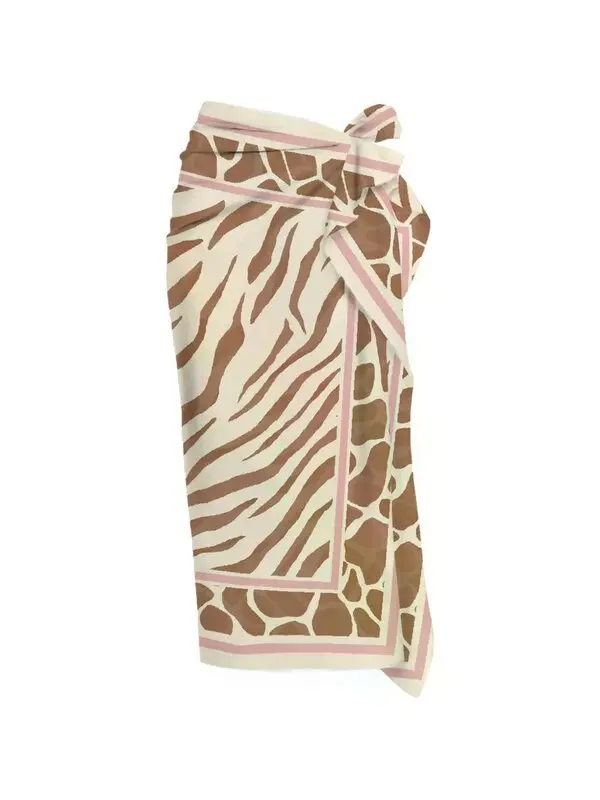 MC2 SAINT BARTH Thaiti Animal-print Sarong - Neutrals