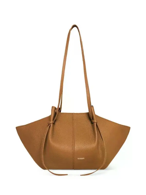 Yuzefi Medium Mochi Grained Leather Tote Bag - Brown