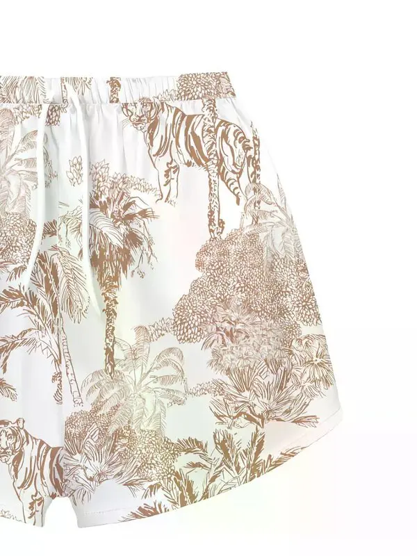 MC2 SAINT BARTH Kammy Tiger-print Drawstring Shorts - White
