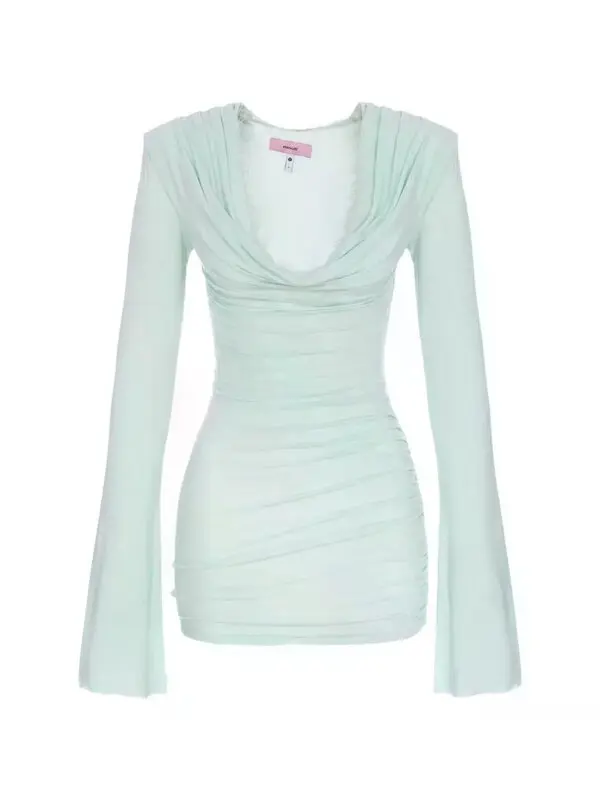 MANURI Alma Ruched Lace-trim Mini Dress