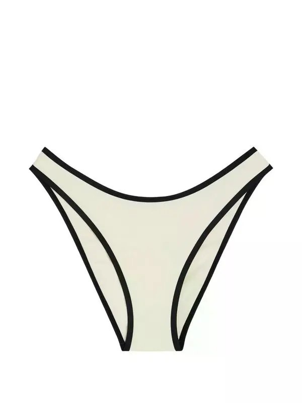 SOLAQUA 90's Contrast-trim Bikini Bottoms - Neutrals