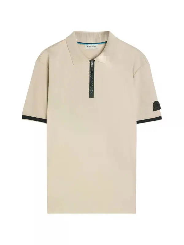 SANDBANKS Zip-fastening Logo-patch Polo Shirt