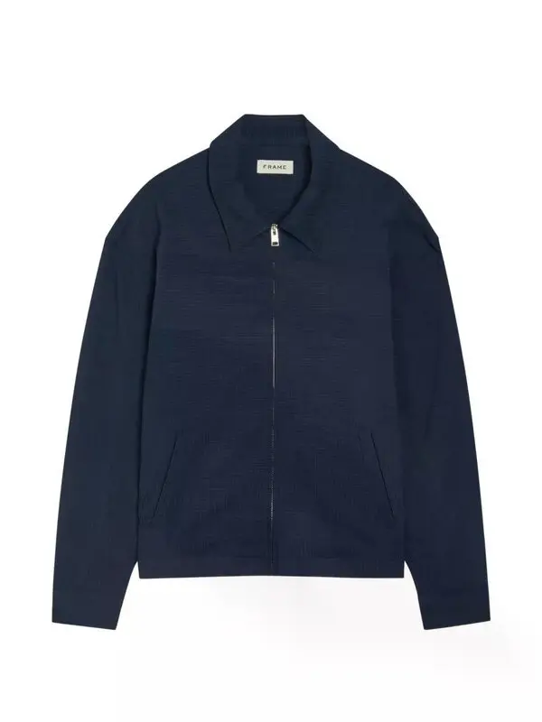 FRAME Seersucker Zip-up Jacket