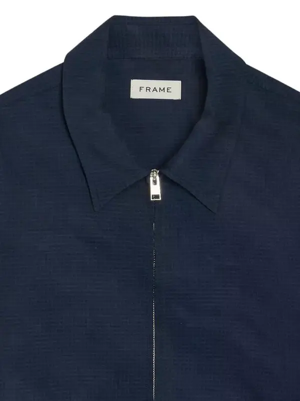 FRAME Seersucker Zip-up Jacket