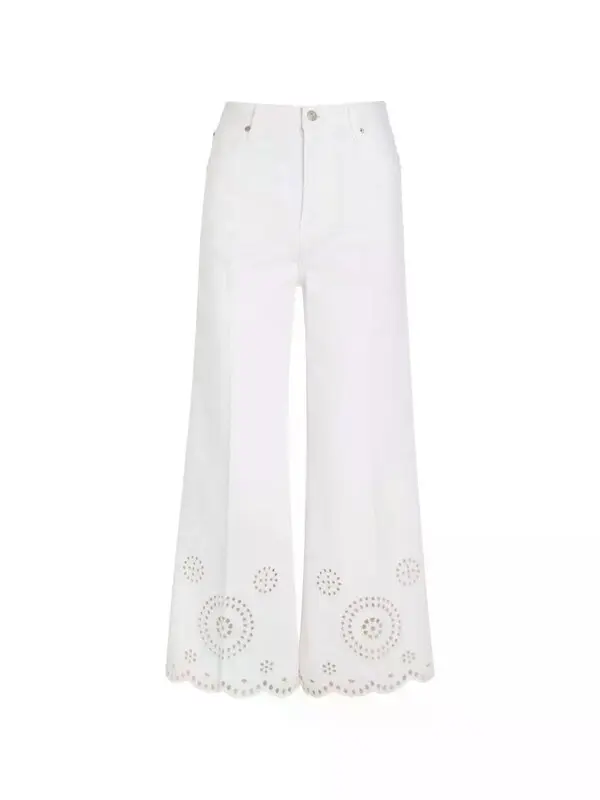 FRAME Eyelet Broderie Anglaise Flare Trousers
