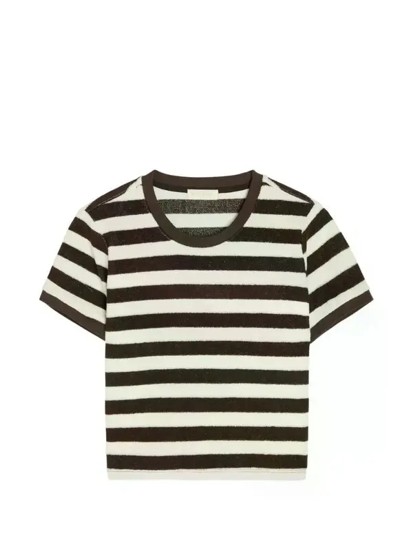 Suzie Kondi Striped Terry-cloth T-shirt - Brown