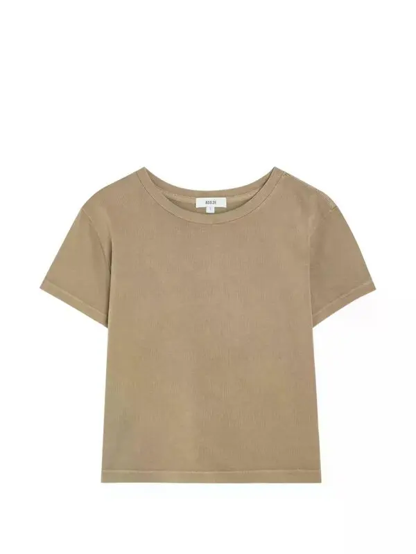 AGOLDE Adine Ribbed Crewneck T-shirt - Brown