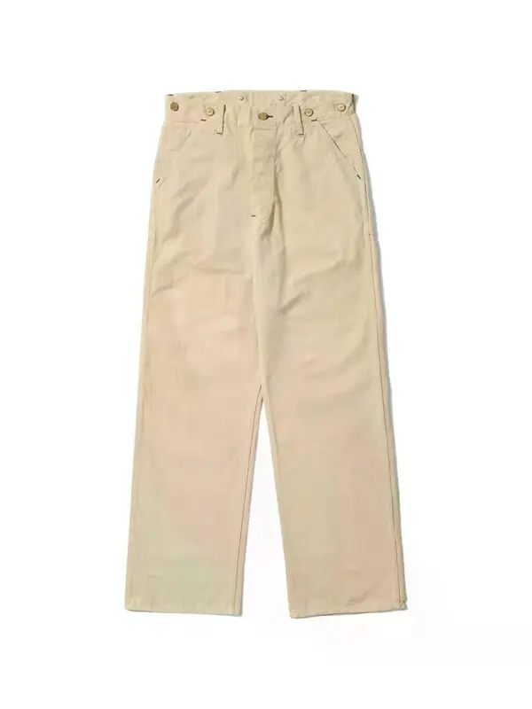 SUGAR CANE JEANS Herringbone Cotton Trousers