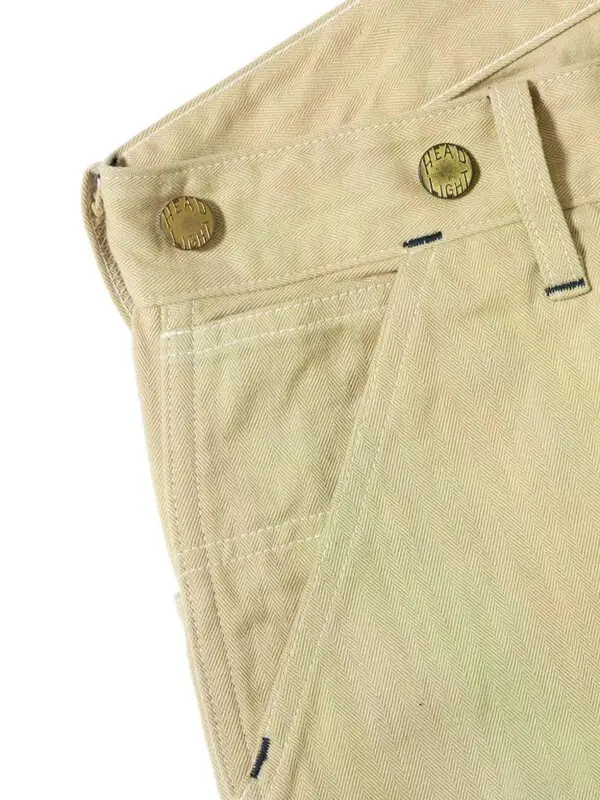 SUGAR CANE JEANS Herringbone Cotton Trousers