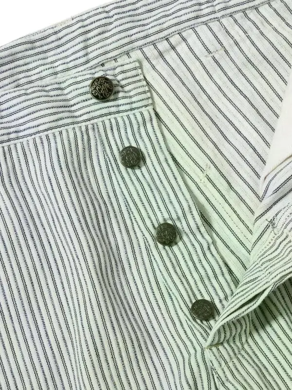 SUGAR CANE JEANS Striped Straight-leg Work Trousers