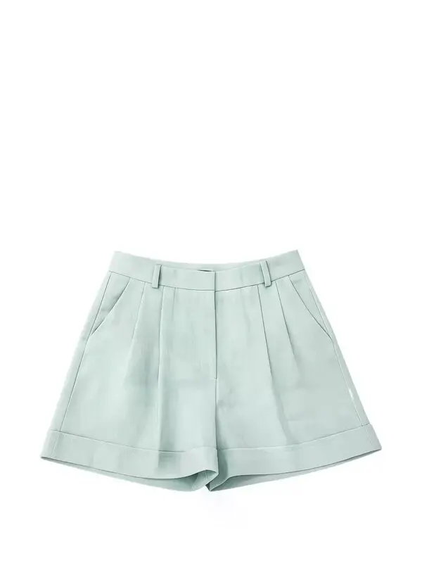 ACTUALEE Pleated Turn-up Shorts