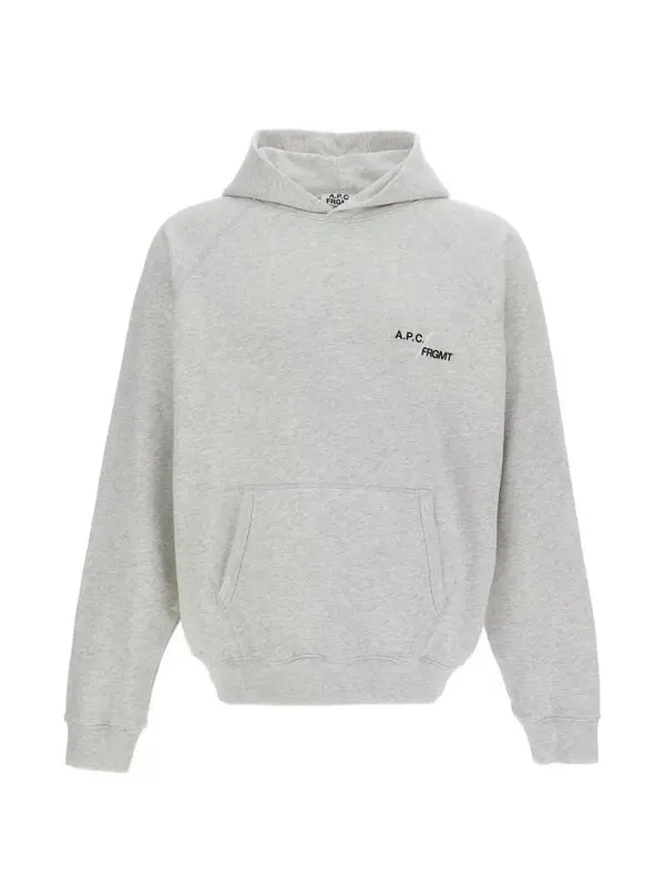 A.p.c. Logo Print Raglan Sleeve Hoodie - Grey