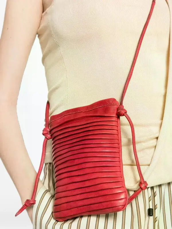 SOMMET Paloma Rows Pleated Leather Shoulder Bag